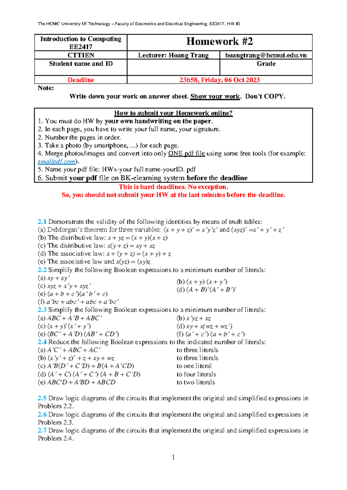 EE2417-Intro to Computing-S1-23-24-HW2 Solutions and Guidelines - Studocu