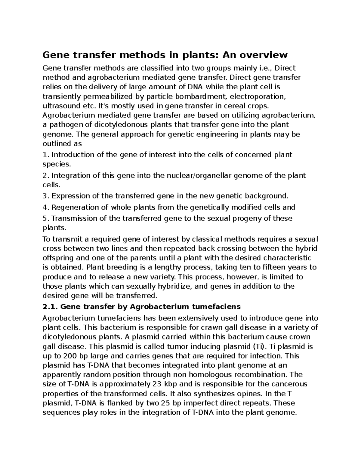 Gene transfer methods in plants - , Direct method and agrobacterium ...