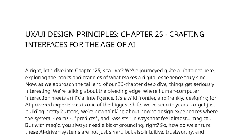 DESIGN PRINCIPLES: CHAPTER 25 - CRAFTING AI-DRIVEN INTERFACES - Studocu