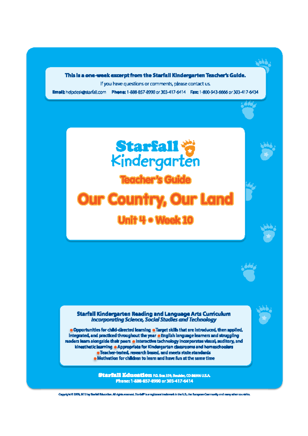 Starfall Kindergarten Curriculum - Week 10 Overview - Studocu