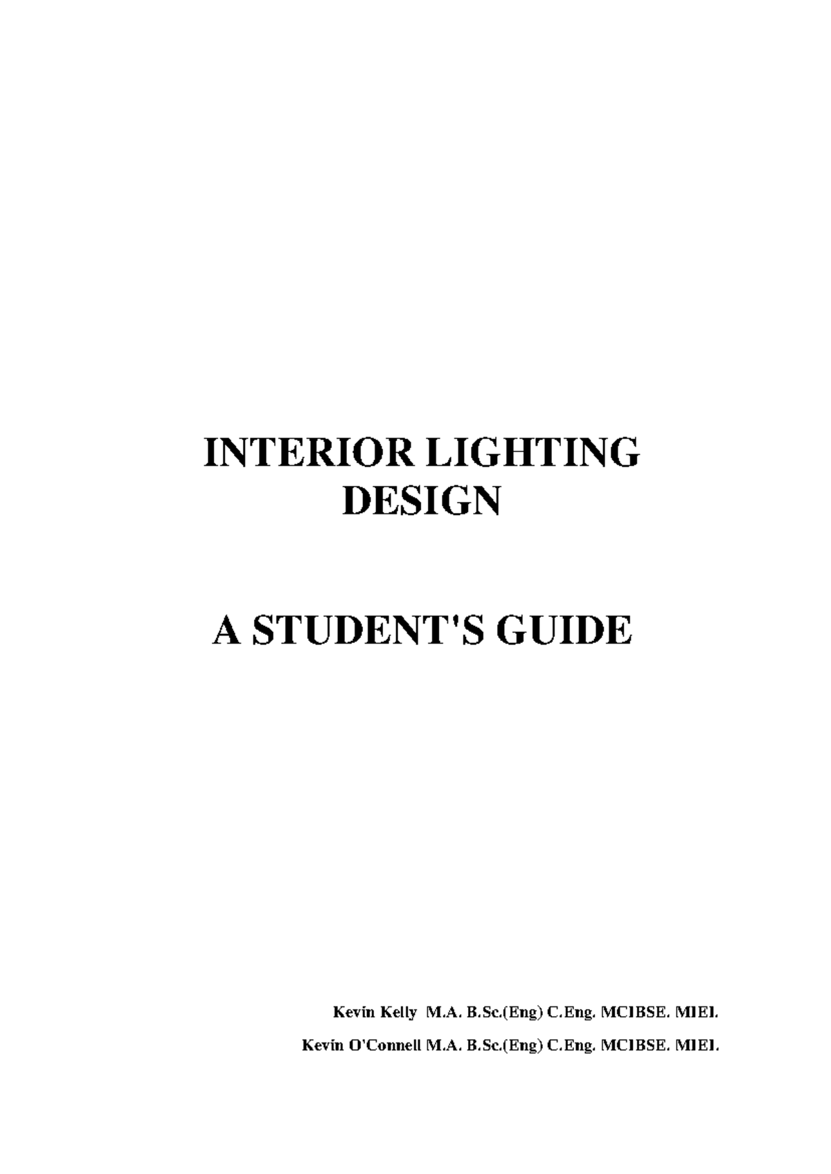 Interior lighting design Students Guide - INTERIOR LIGHTING DESIGN A ...