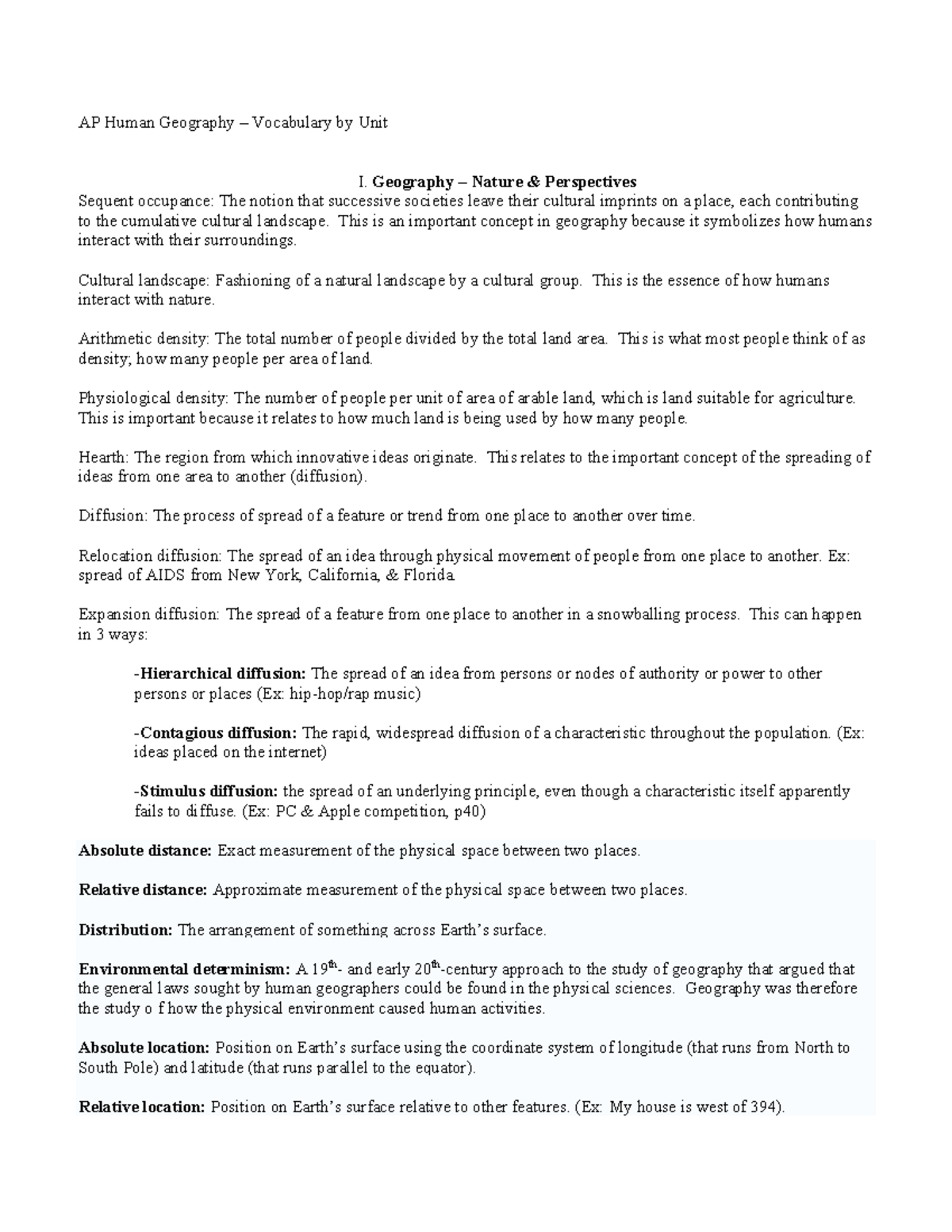 AP Human Geography: Key Terminology and Concepts Overview - AP Human ...