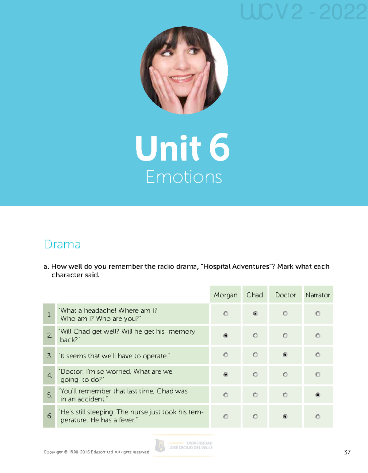 Basic 3 Workbook Unit 6 - Ingles - Basic 3 Unit 6 Drama a. How well do you remember the radio ...