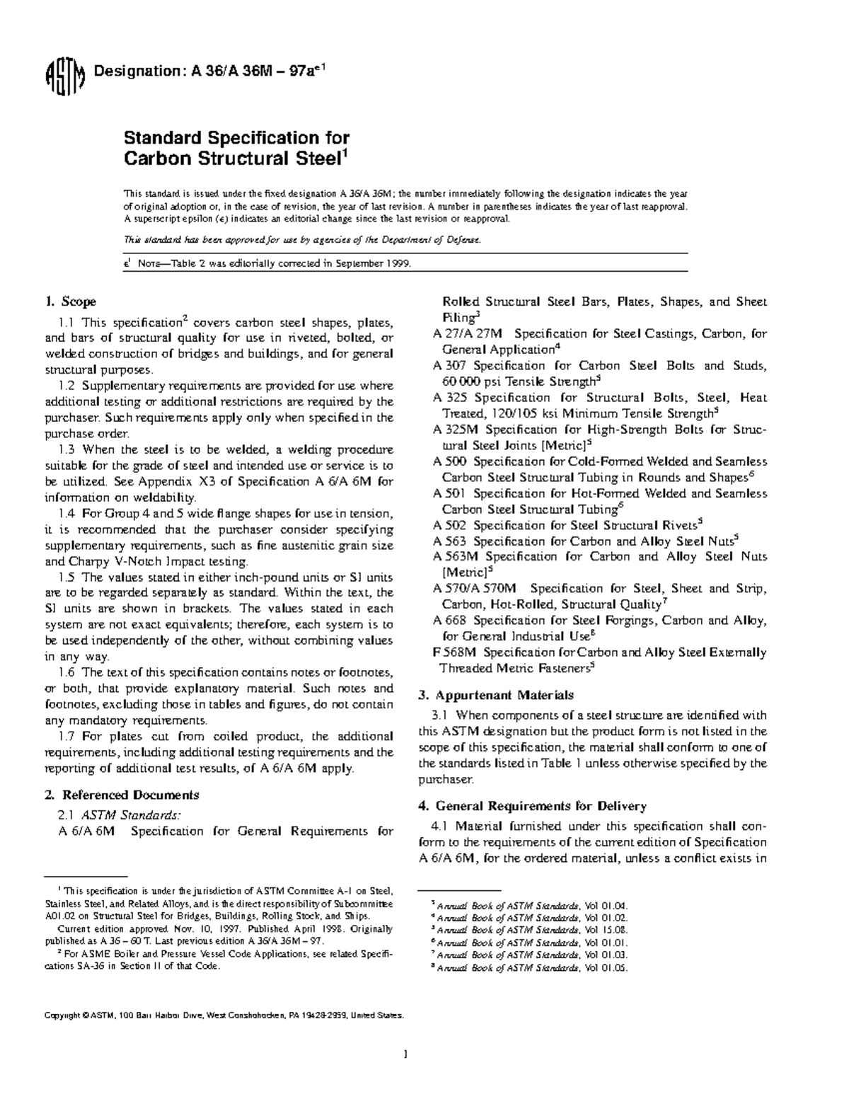 ASTM A36/A36M Standard Specification for Carbon Structural Steel - Studocu
