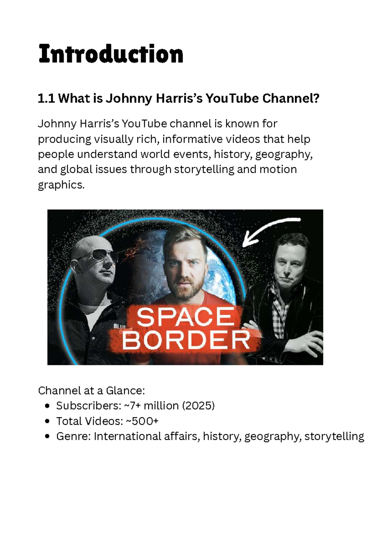 Johnny YouTube Channel: Impact on Education & Storytelling - Studocu