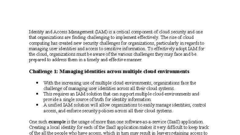 IAM challenges - Its use full for semesters - Identity and Access ...