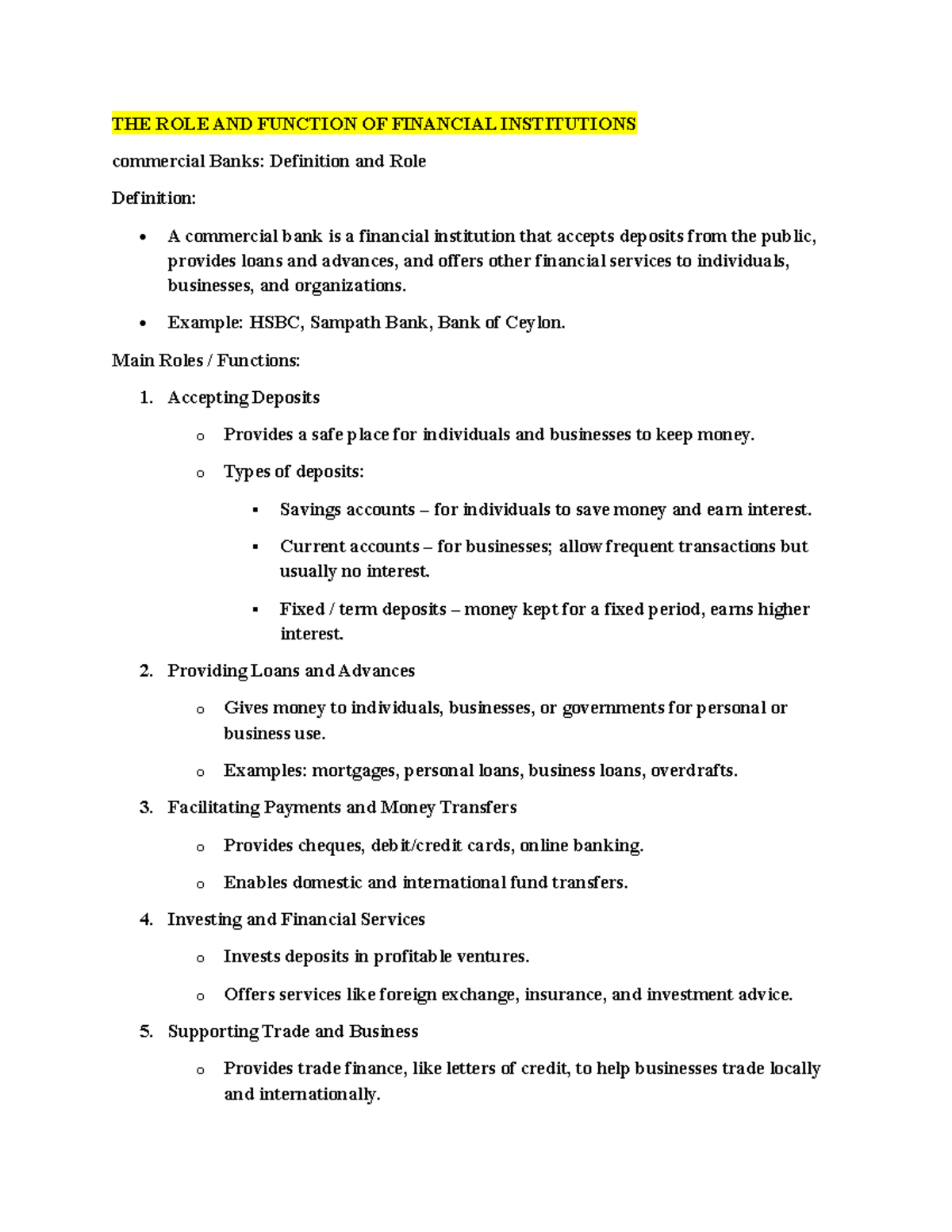 THE ROLE AND Function OF Financial Institutions - gr 10 080936 - THE ...