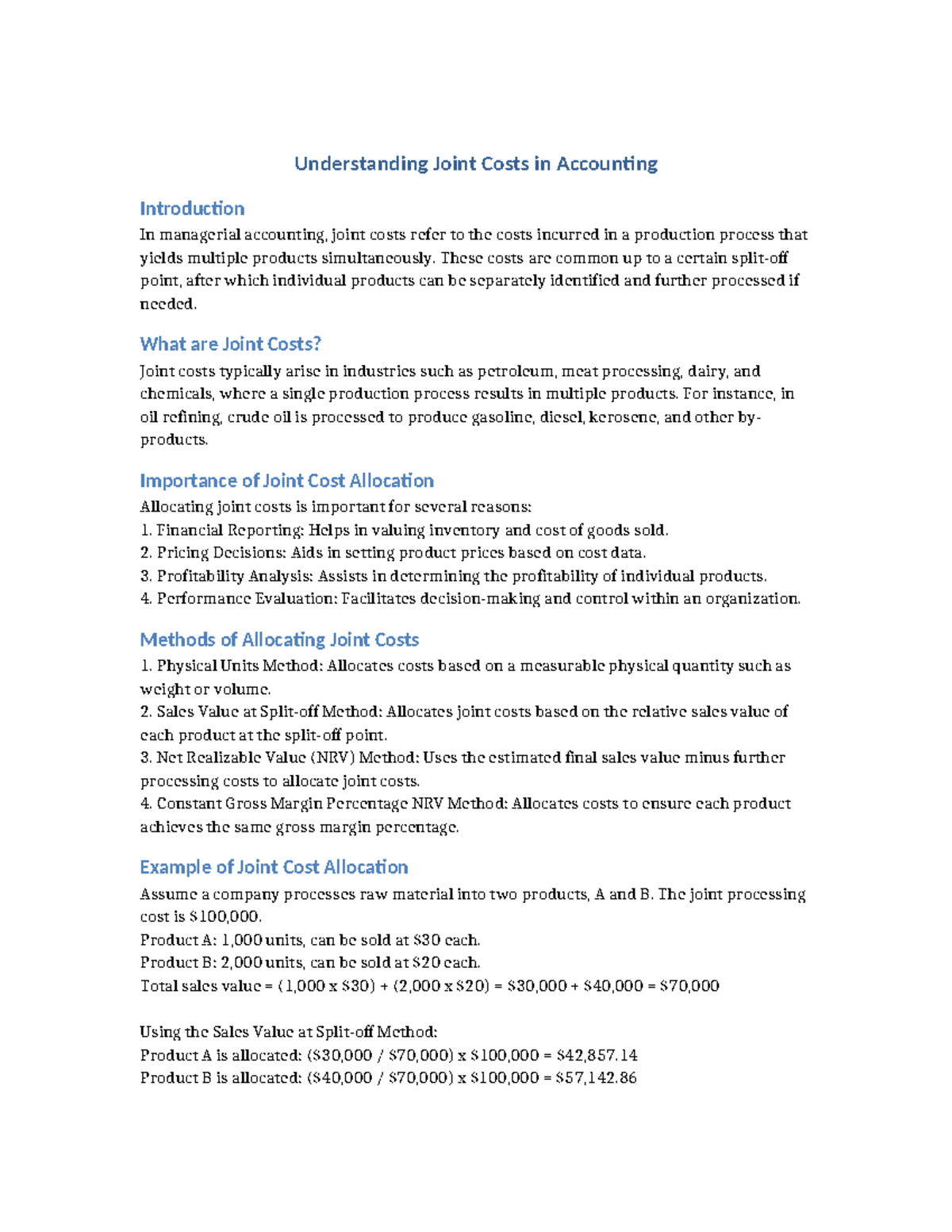Joint Cost Allocation Explained: Understanding Joint Costs in ...