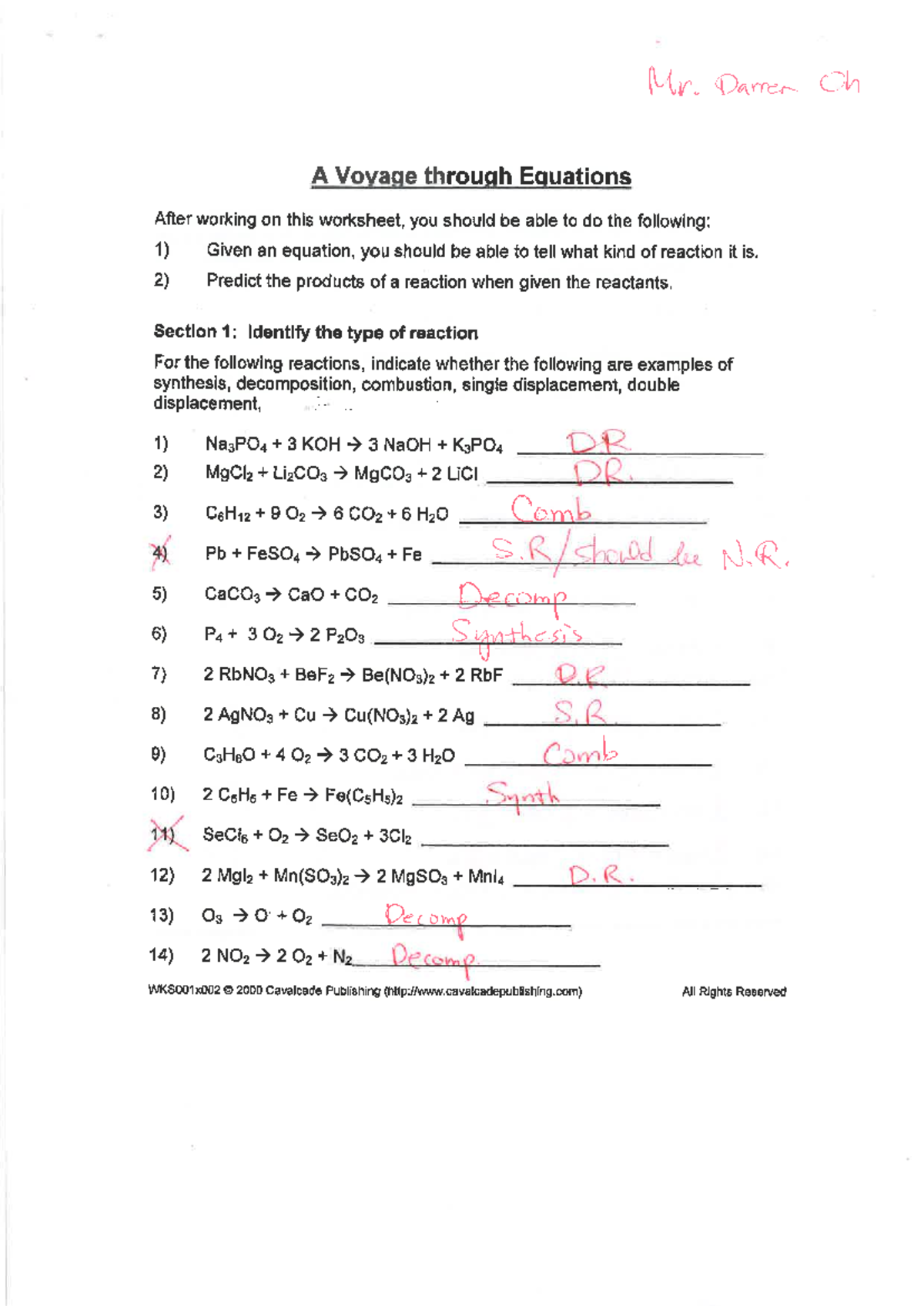 Types of Reactions Study Guide for WKS001x002 Quiz Answers - Studocu