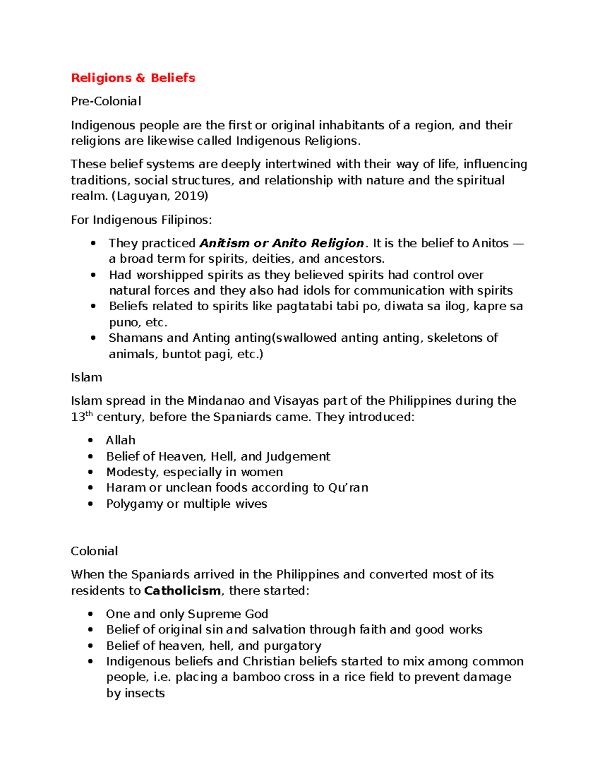 Religions & Beliefs - short description - Religions & Beliefs Pre ...