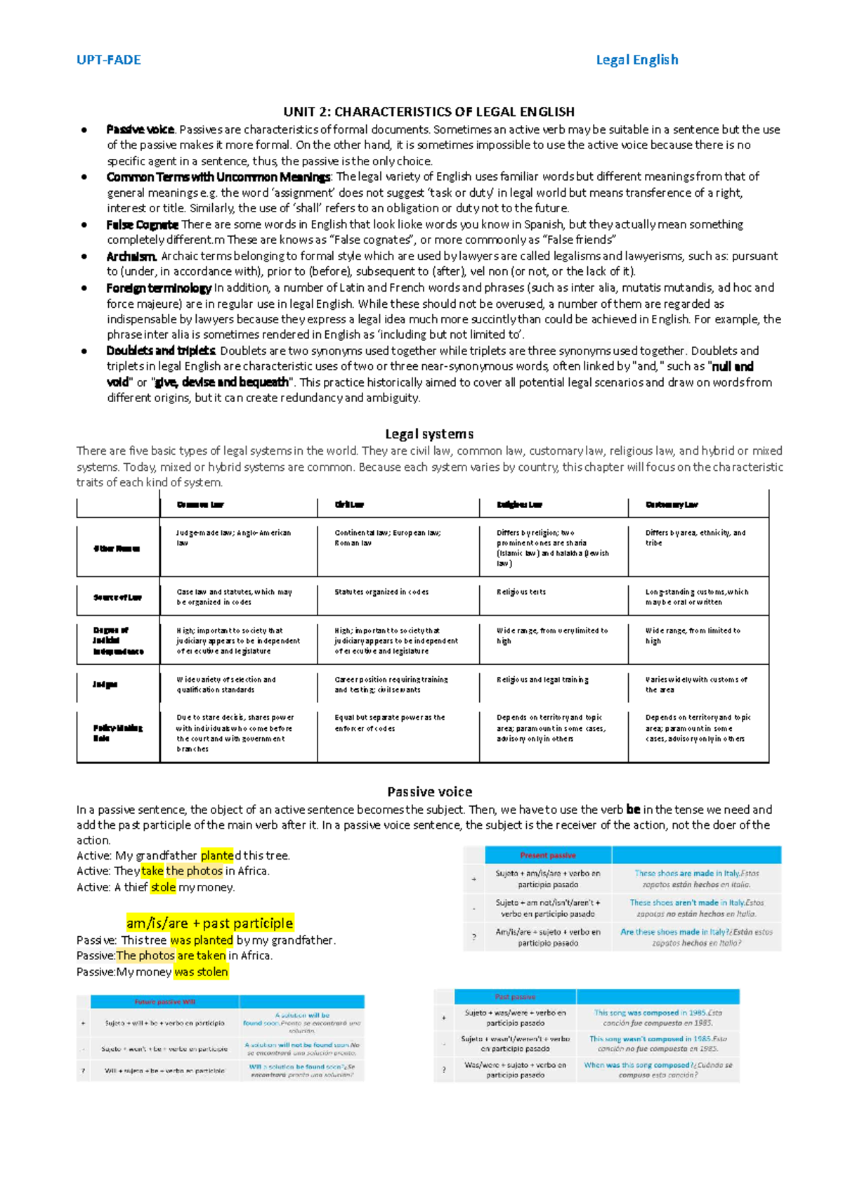 Legal English UNIT 2: Characteristics and Modal Verbs in Legal Context ...