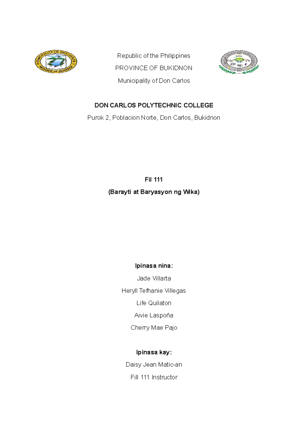 Teoryang Interference sa Interlanguage ng mga Estudyante (Fil 111 ...