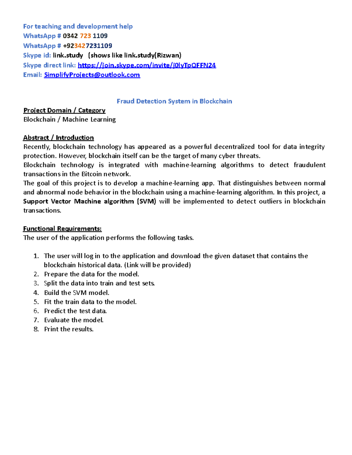 Blockchain Fraud Detection Using Machine Learning Techniques - Studocu