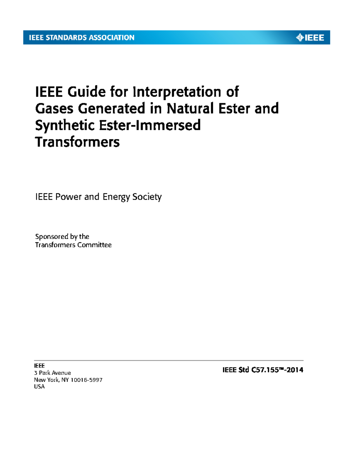 IEEE Std C57.155-2014 Guide: Interpreting Gases in Transformers - Studocu