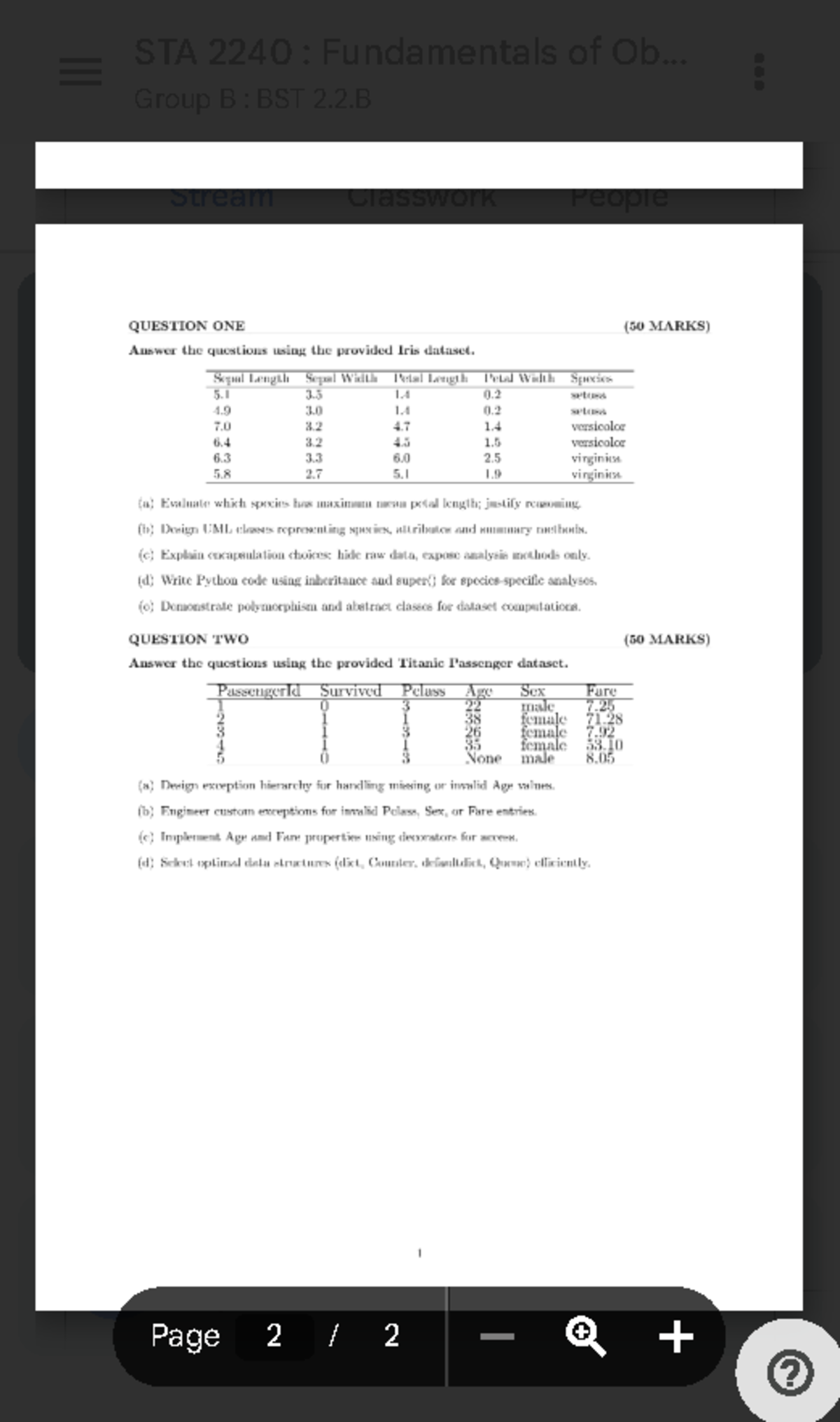 STA 2240: Group B Classwork on Object-Oriented Programming Concepts ...