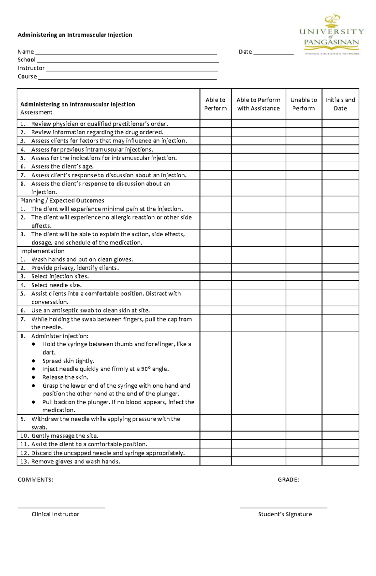 Administering an Intramuscular Injection - Review physician or ...