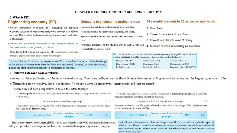 Cheat Sheet - EE: Foundations of Engineering Economy Concepts - Studocu
