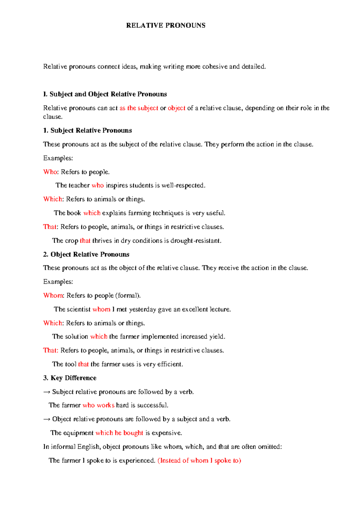 Relative Pronouns: Understanding Usage and Types - Studocu
