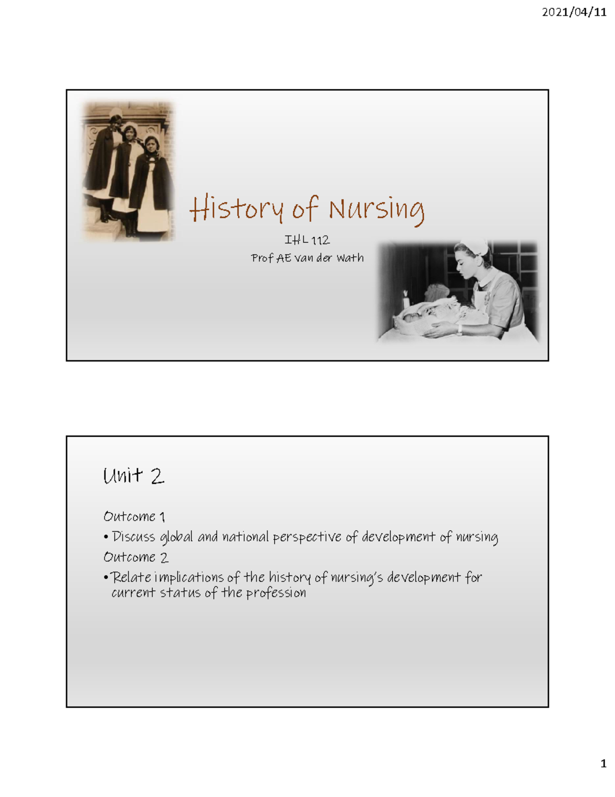 IHL 112: History of Nursing - An In-Depth Overview and Key Figures ...