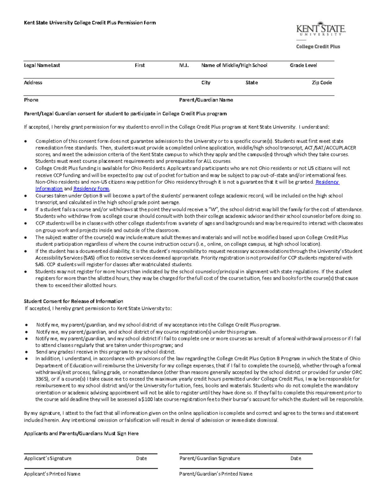 CCP Permission Authorization Form for College Credit Plus 2024 - Studocu