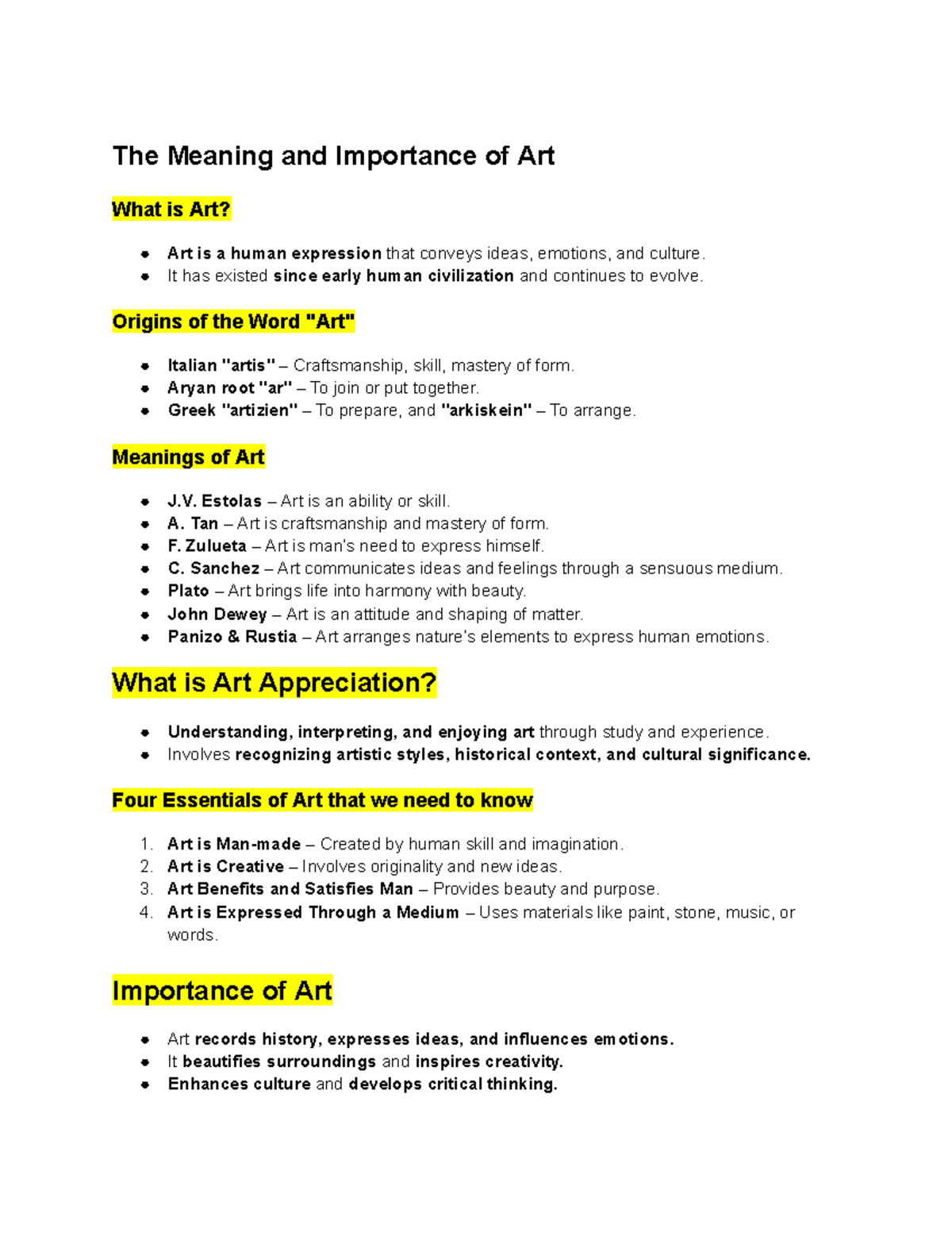 AA NI JIYU - Understanding the Significance of Art - Studocu