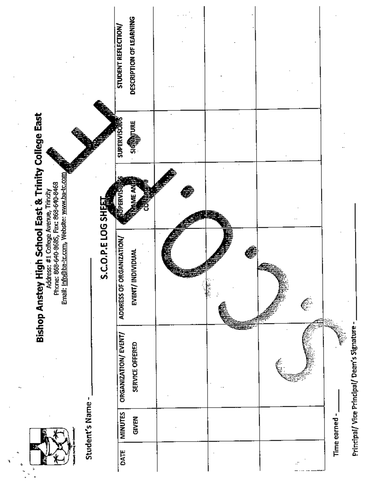 Blank Scope Sheets 3 - rfvrftrt - English Literature - Bishop Anstey ...