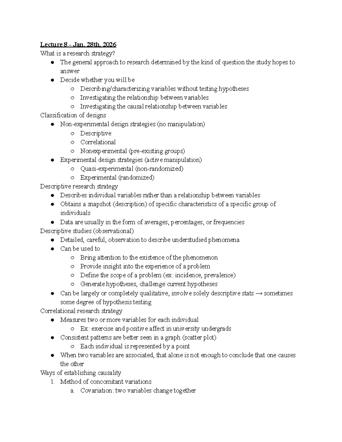 PSYC 306 - Lecture 8: Understanding Research Strategies and Designs ...