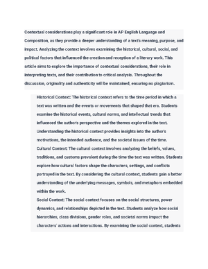 AP Lang Multiple Choice Exam 2 - ENGLISH LANGUAGE AND COMPOSITION ...