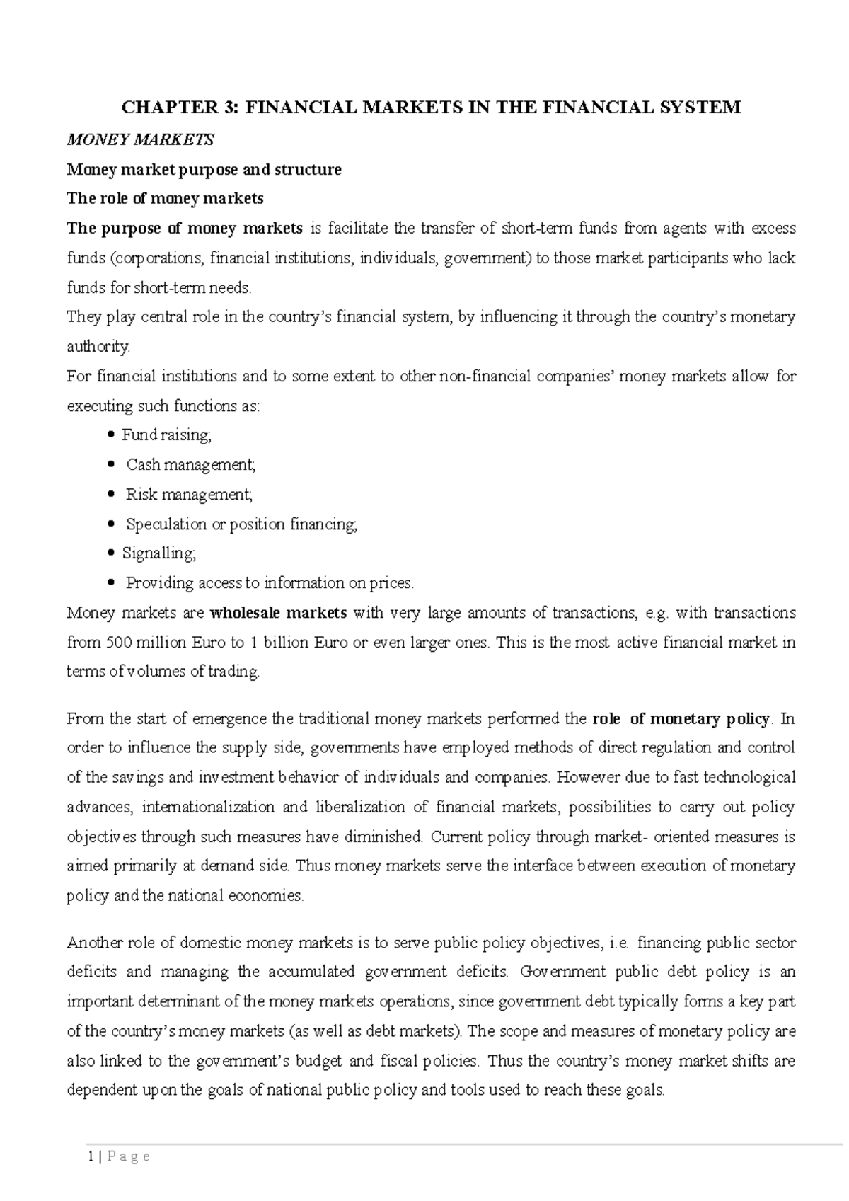CH 3 Financial market in the fin sys - CHAPTER 3: FINANCIAL MARKETS IN ...