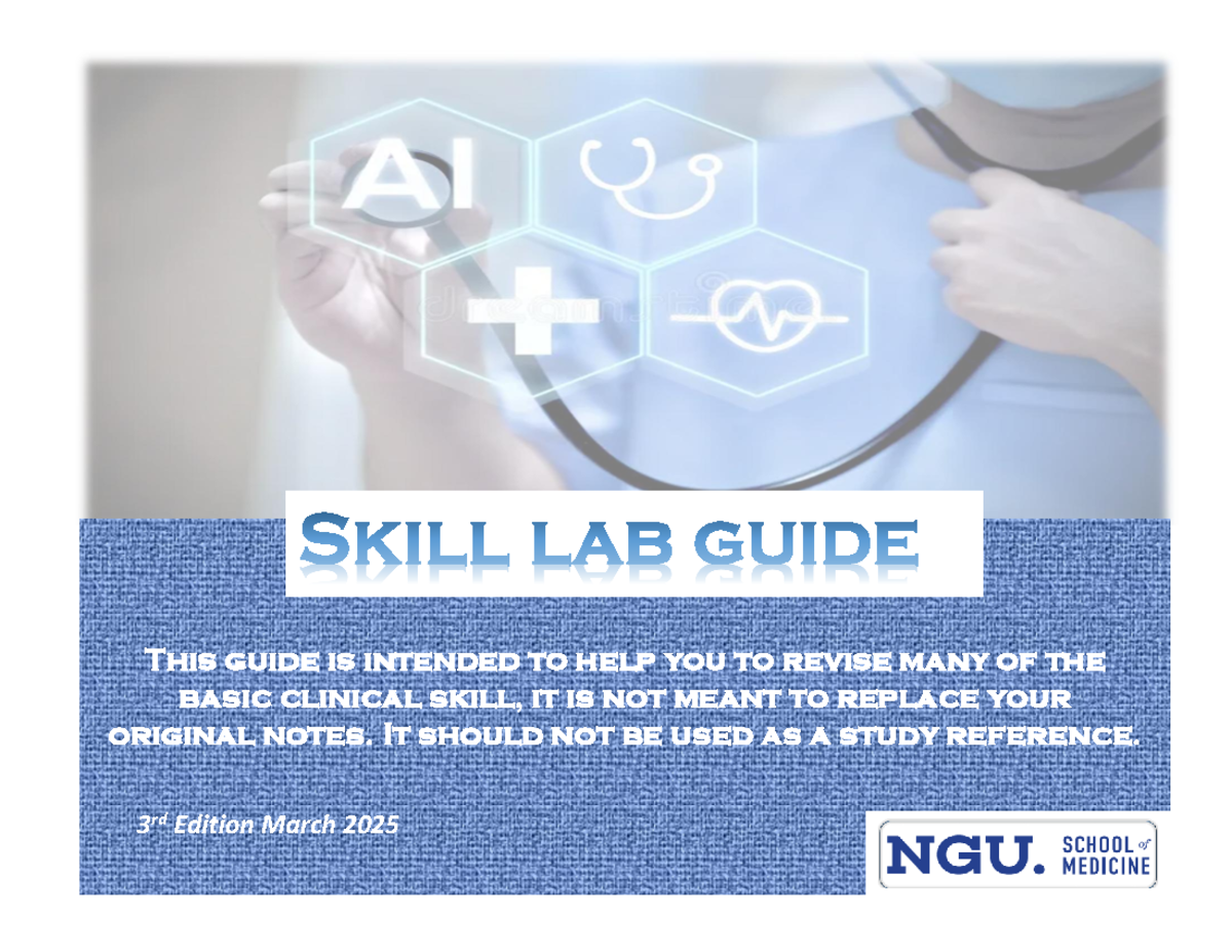 FCP Clinical Skills Pocket Guide - 3rd Edition 2025 - Studocu