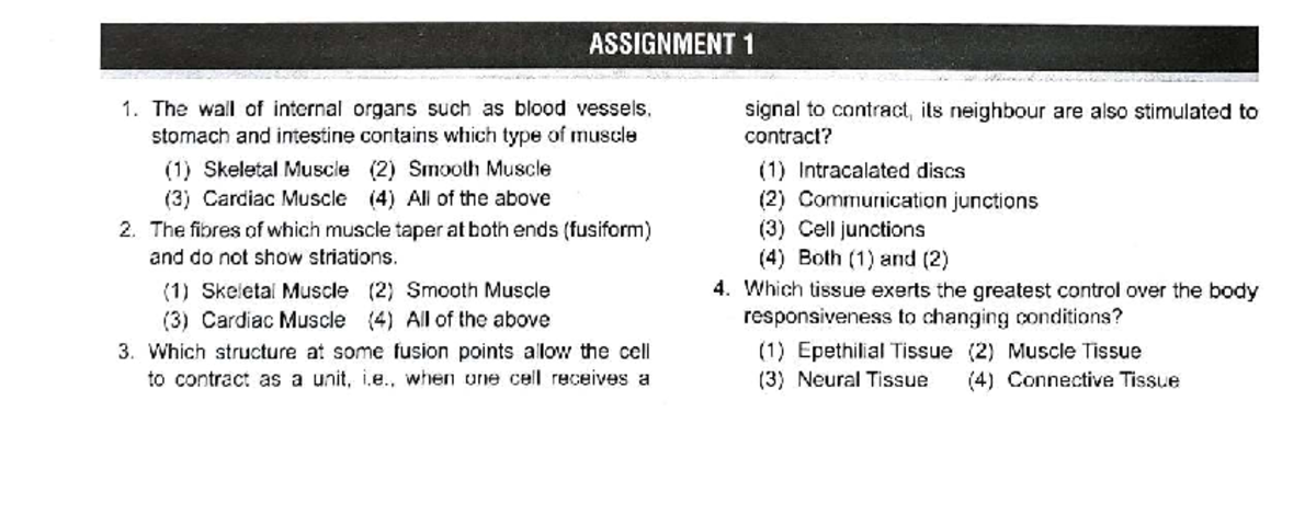 Structural Organization in Animals: Test 1 (BIO 101) - Studocu