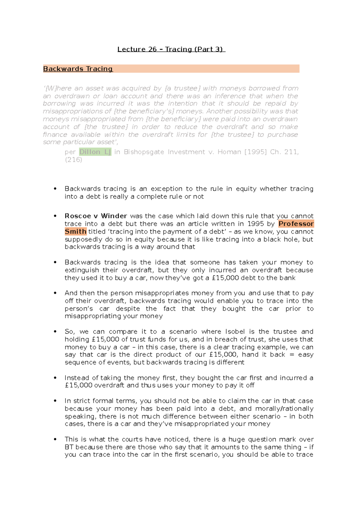 Lecture 26 - Tracing (Part III) - Lecture 26 – Tracing (Part 3 ...