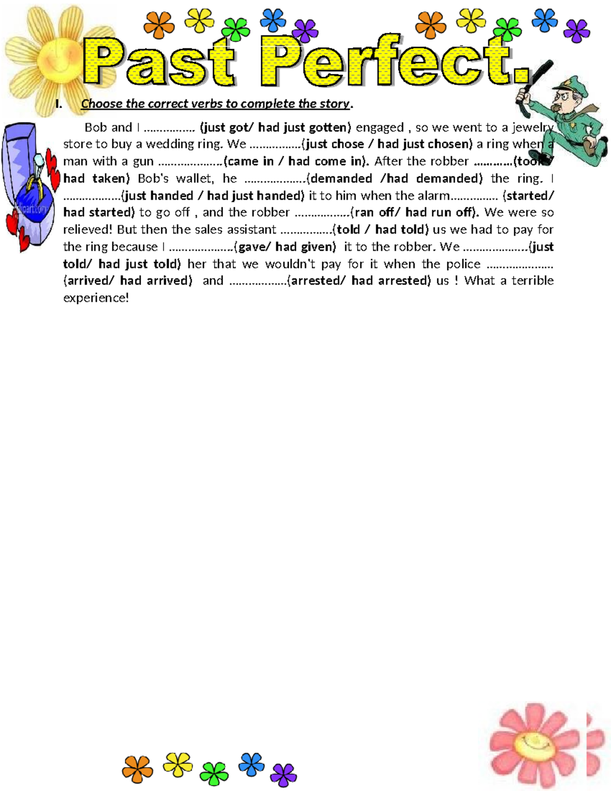 Past Perfect Verbs Exercise - Week 9 - gnhgm - Studocu