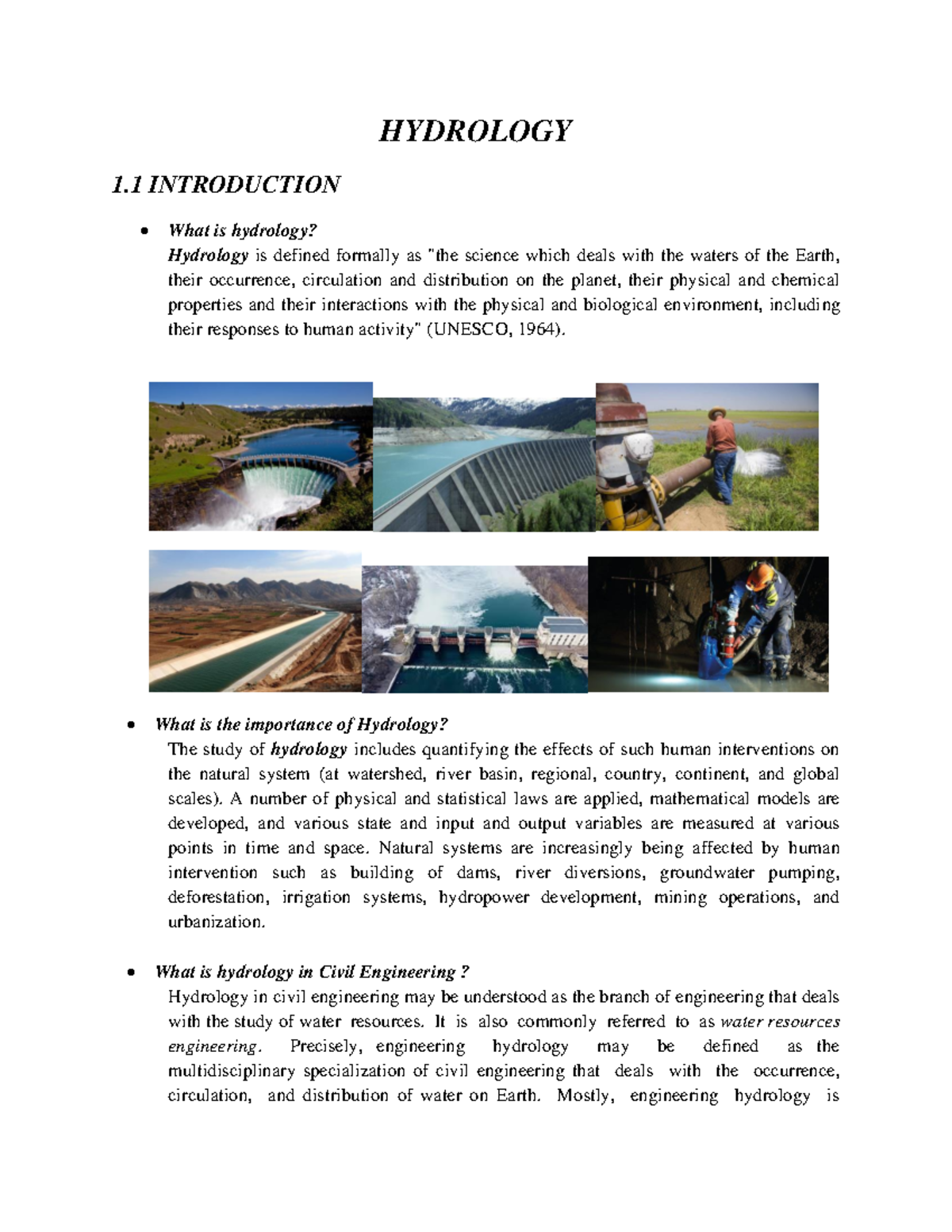 Hydrology Concepts and Applications in Civil Engineering CE 332 - Studocu