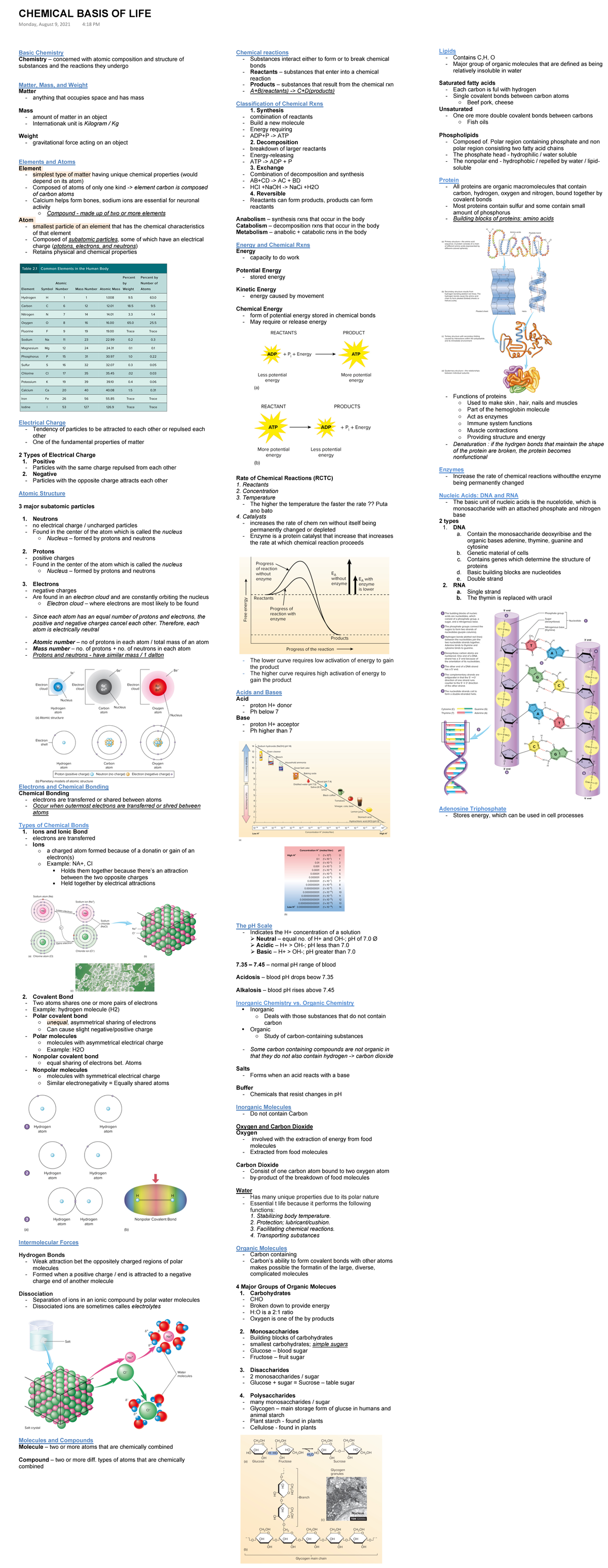 Chemical Basis of Life - Basic Chemistry Chemistry – concerned with ...