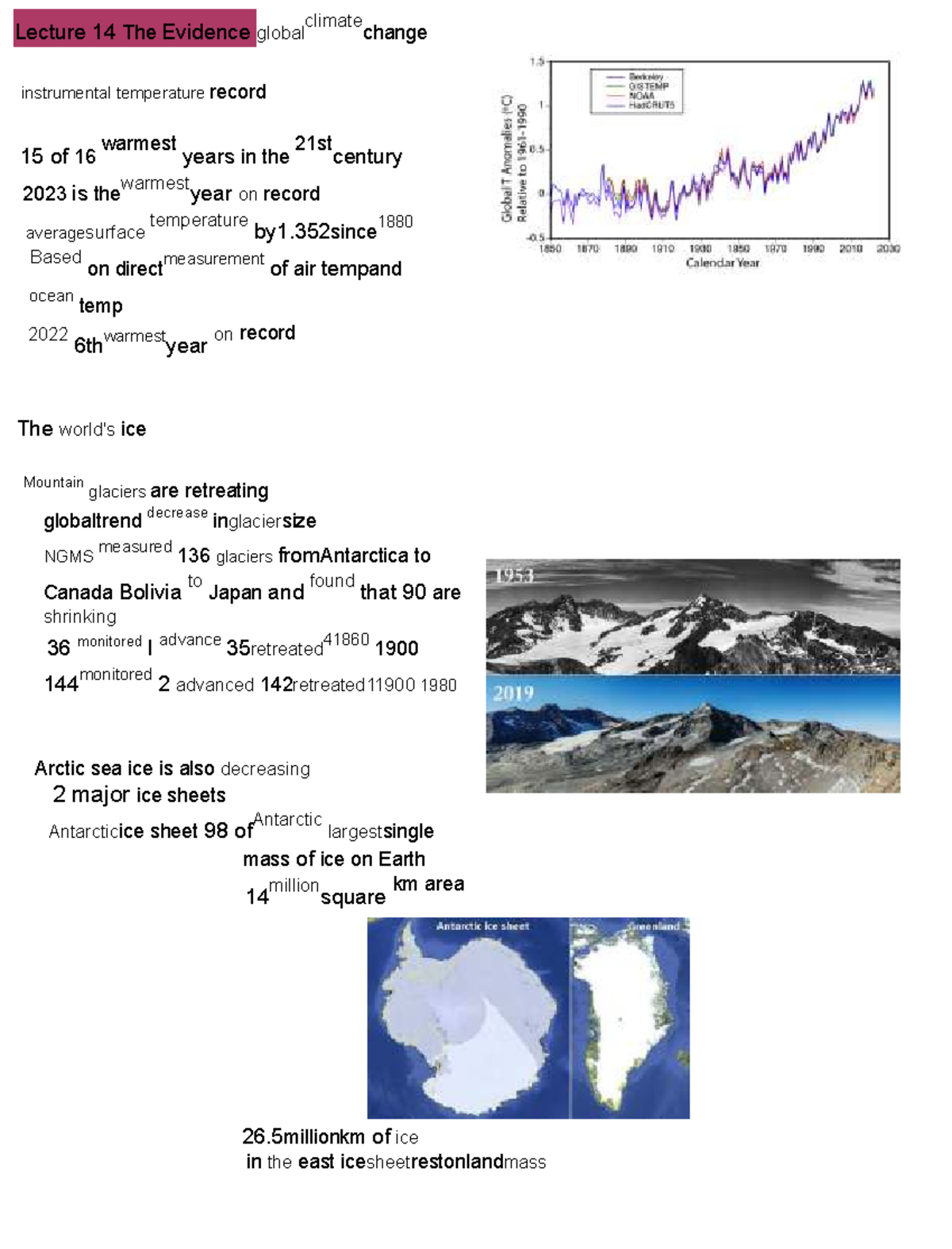 ESS Unit 3 Lecture 14: Evidence of Global Climate Change - Studocu