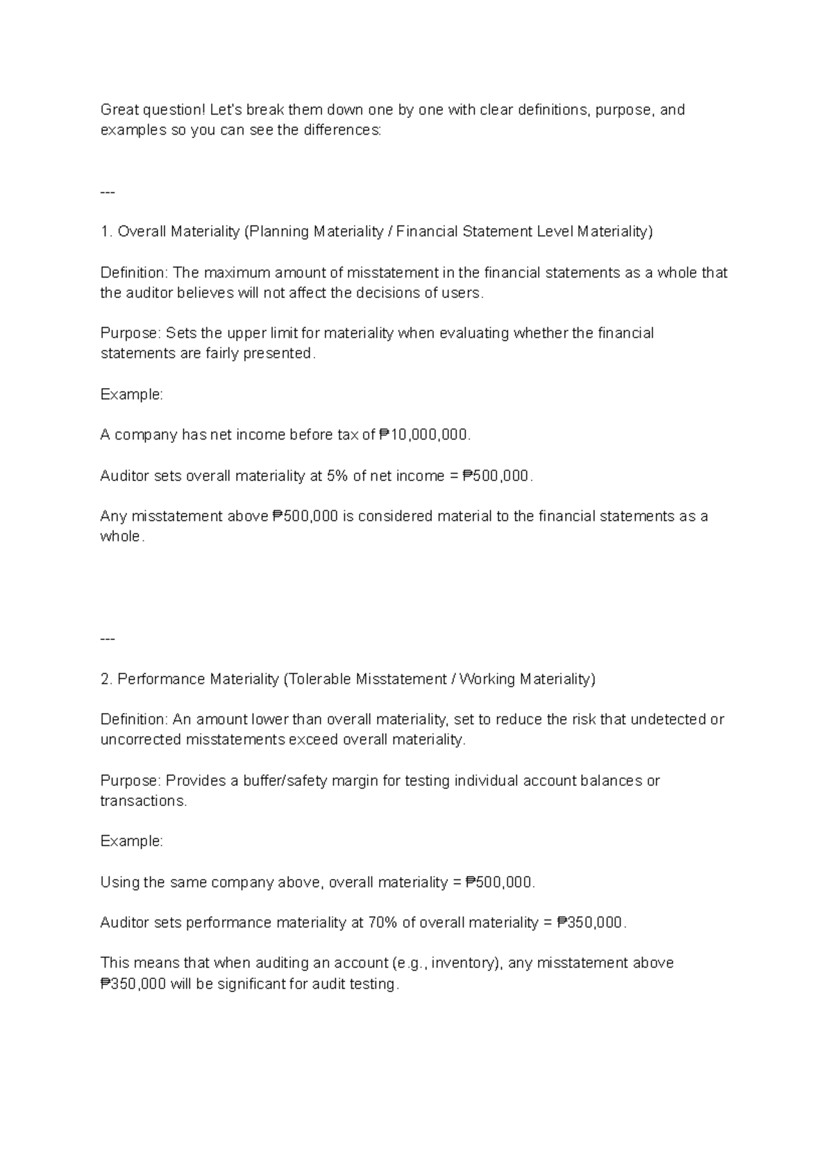 Materiality Concepts in Auditing: Definitions & Examples (AUD 101 ...