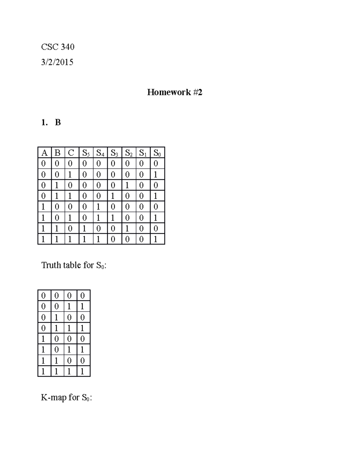 Homework 2 - Thorough and complete, with pictures - CSC 340 Homework 1 ...