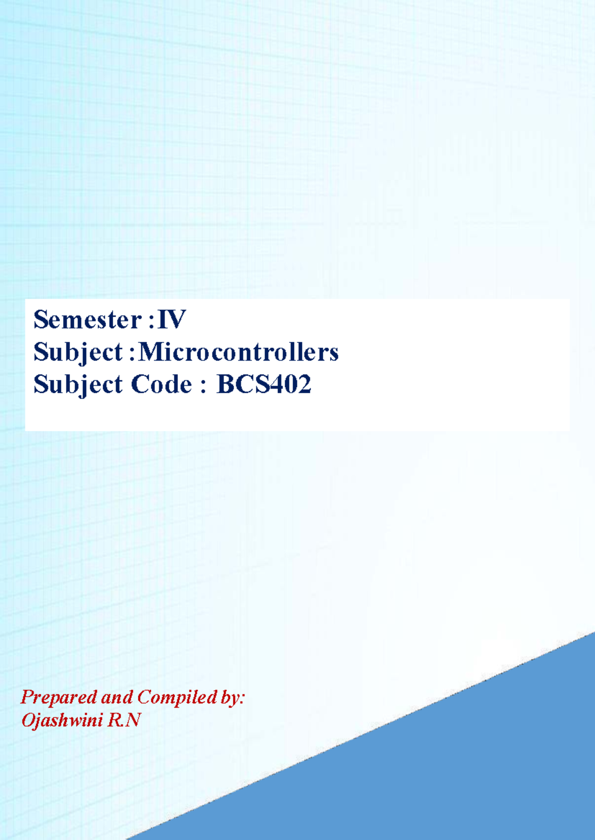 Microcontrollers BCS402: ARM Embedded Systems Module 1 Overview - Studocu