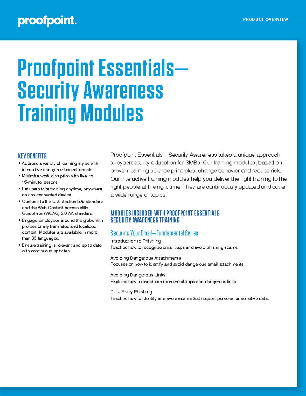 Datasheet - Essentials Security Awareness Training Modules - PRODUCT ...