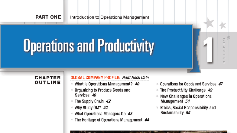 Introduction to Operations Management: Chapter 1 & 2 Overview - Studocu