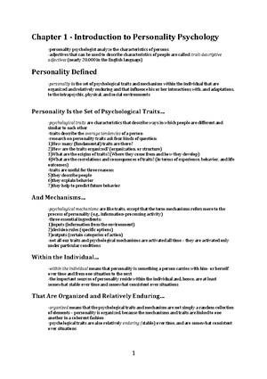 Chapter 10 Notes - Motivation and Emotion - PSYCHOLOGY: CHAPTER 10 ...