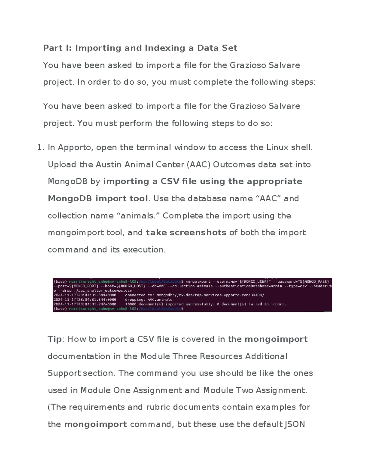 CS340 3-1 Milestone: Database Import, Indexing & Authentication - Studocu