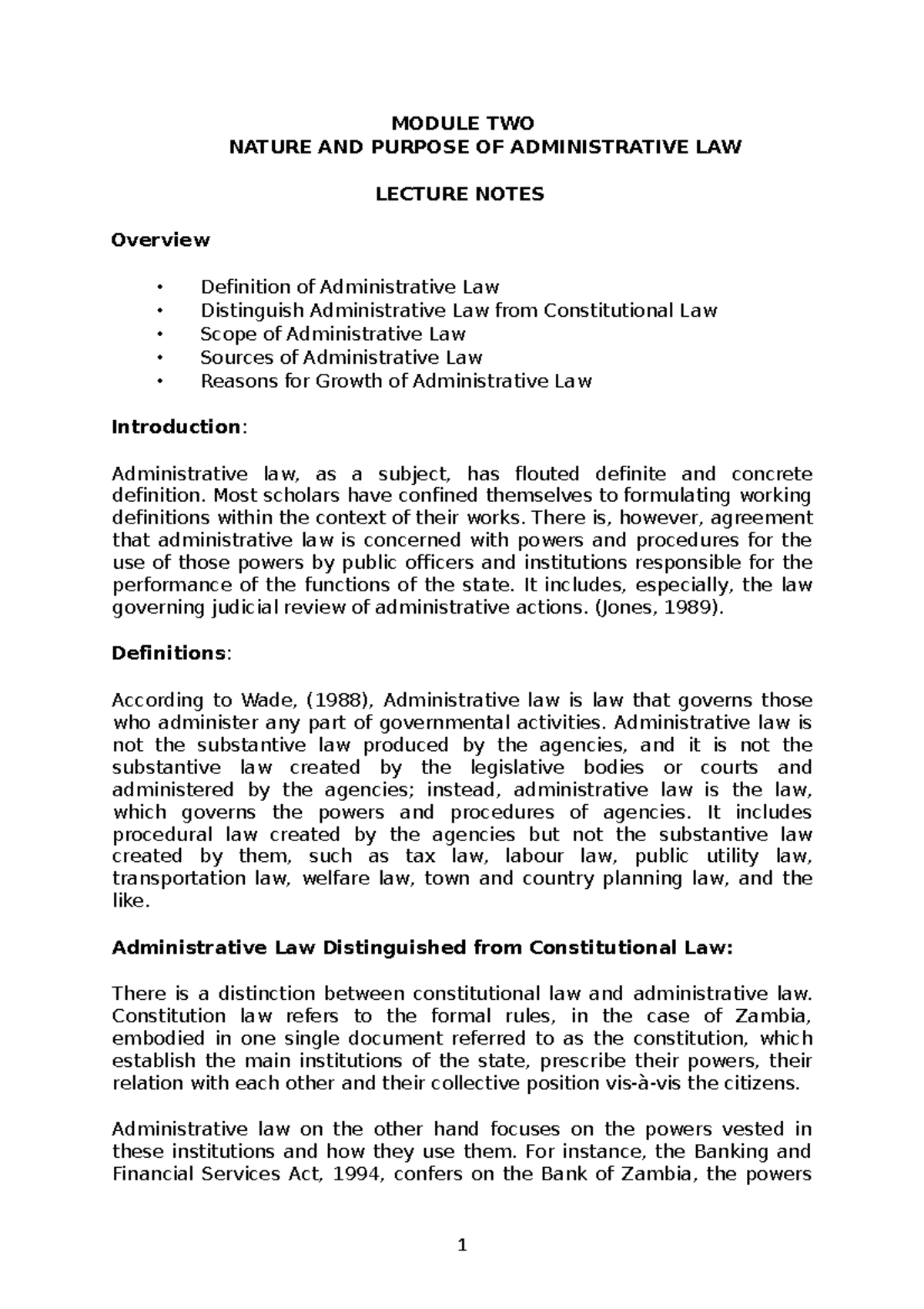 Lecture Notes - Module 2 - MODULE TWO NATURE AND PURPOSE OF ...