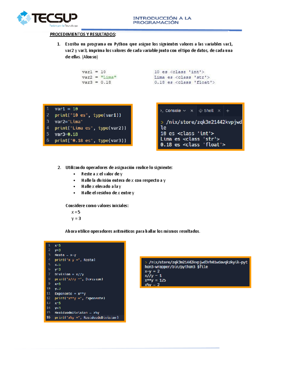 LAB 3 - Procedimientos y Resultados en Python - Studocu