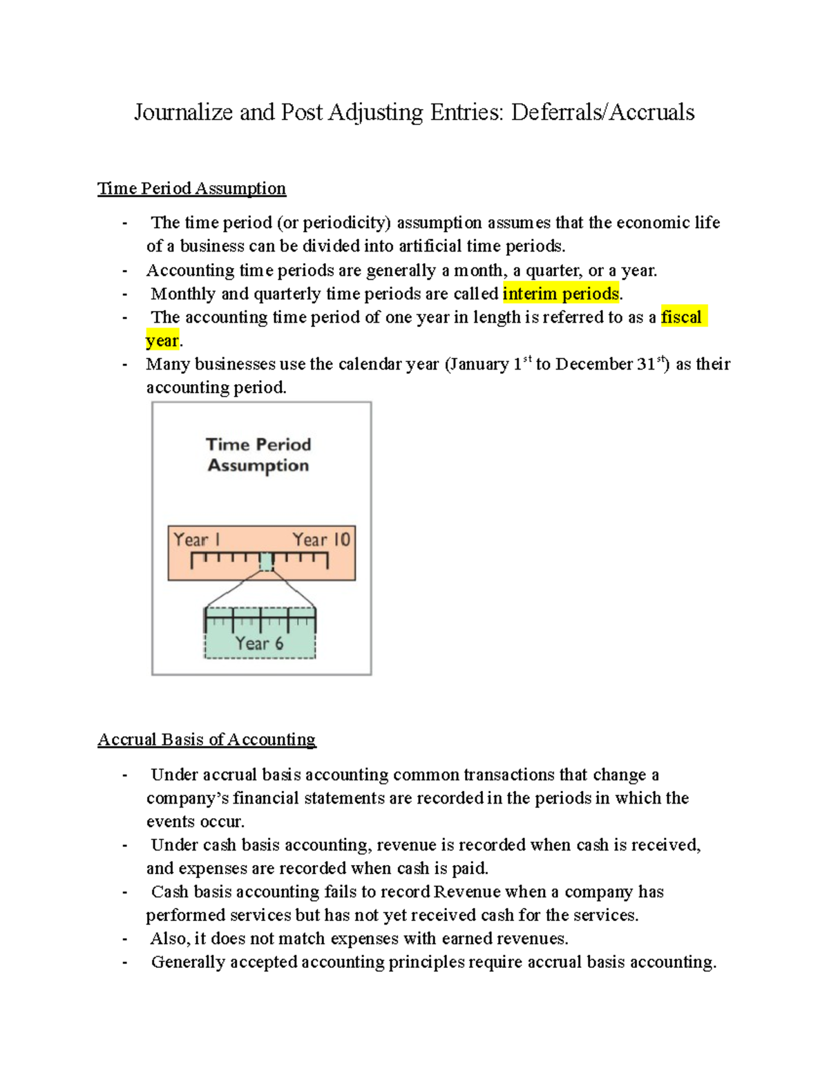 Adjusting Entries: Deferrals and Accruals Overview for ACC 101 - Studocu