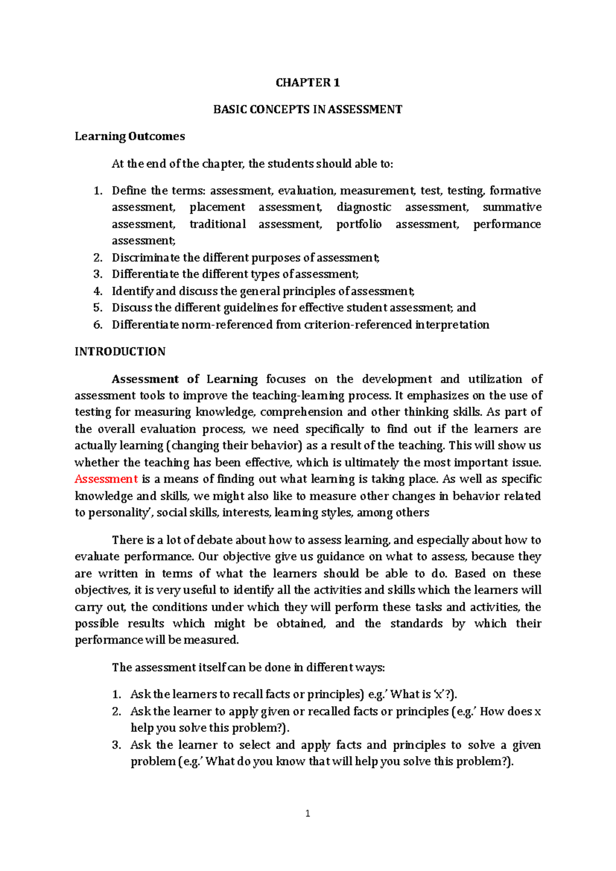 Assessment of Learning: Basic Concepts and Guidelines (EDU 101) - Studocu