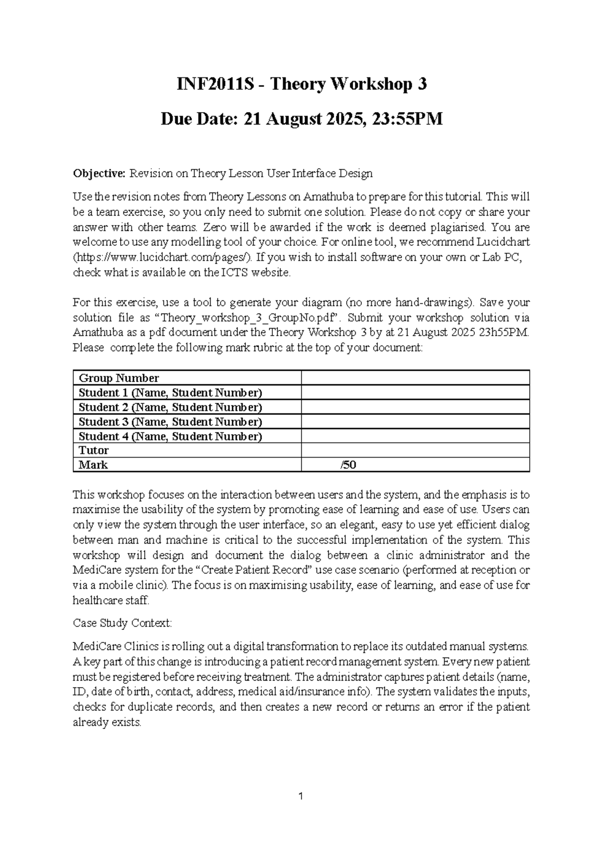 INF2011S Theory Workshop 3: User Interface Design Case Study - Studocu