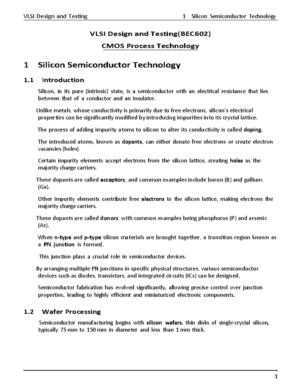 BEC602 - Module 3 - CMOS Process Technology Overview in VLSI Design - Studocu