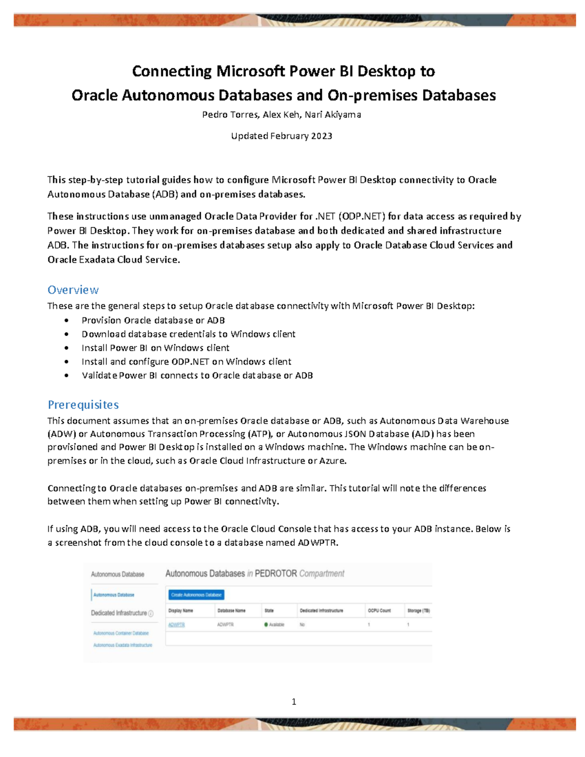 Connecting MS Power BI to Oracle Autonomous DB: Step-by-Step Guide ...